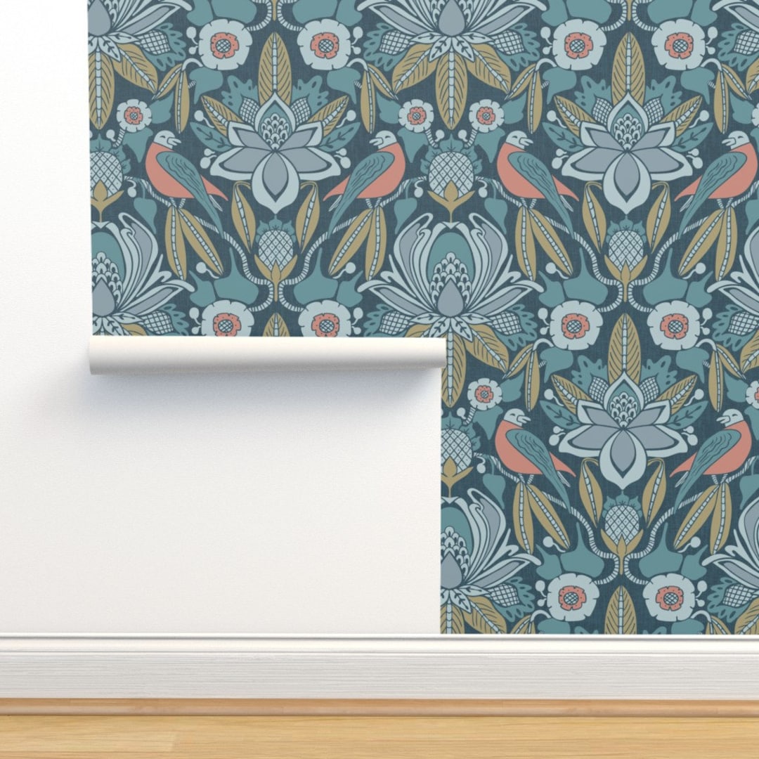Elaborate Ornate Non-pasted Wallpaper Old Fashioned William Morris ...