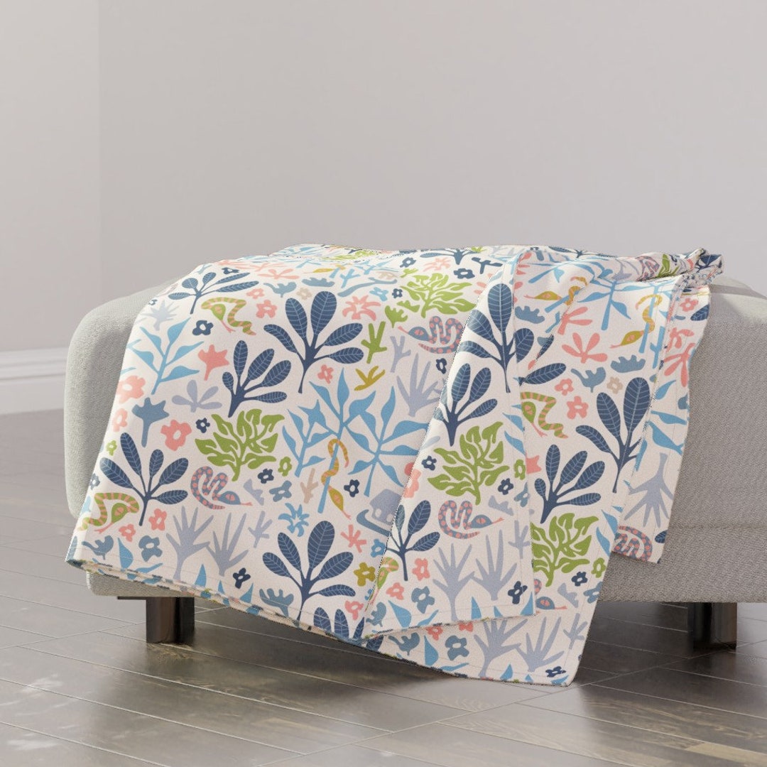 Modern Tropical Throw Blanket Hidden Snakes by - Etsy