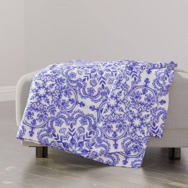 Royal Blue Throw Blanket - Etsy