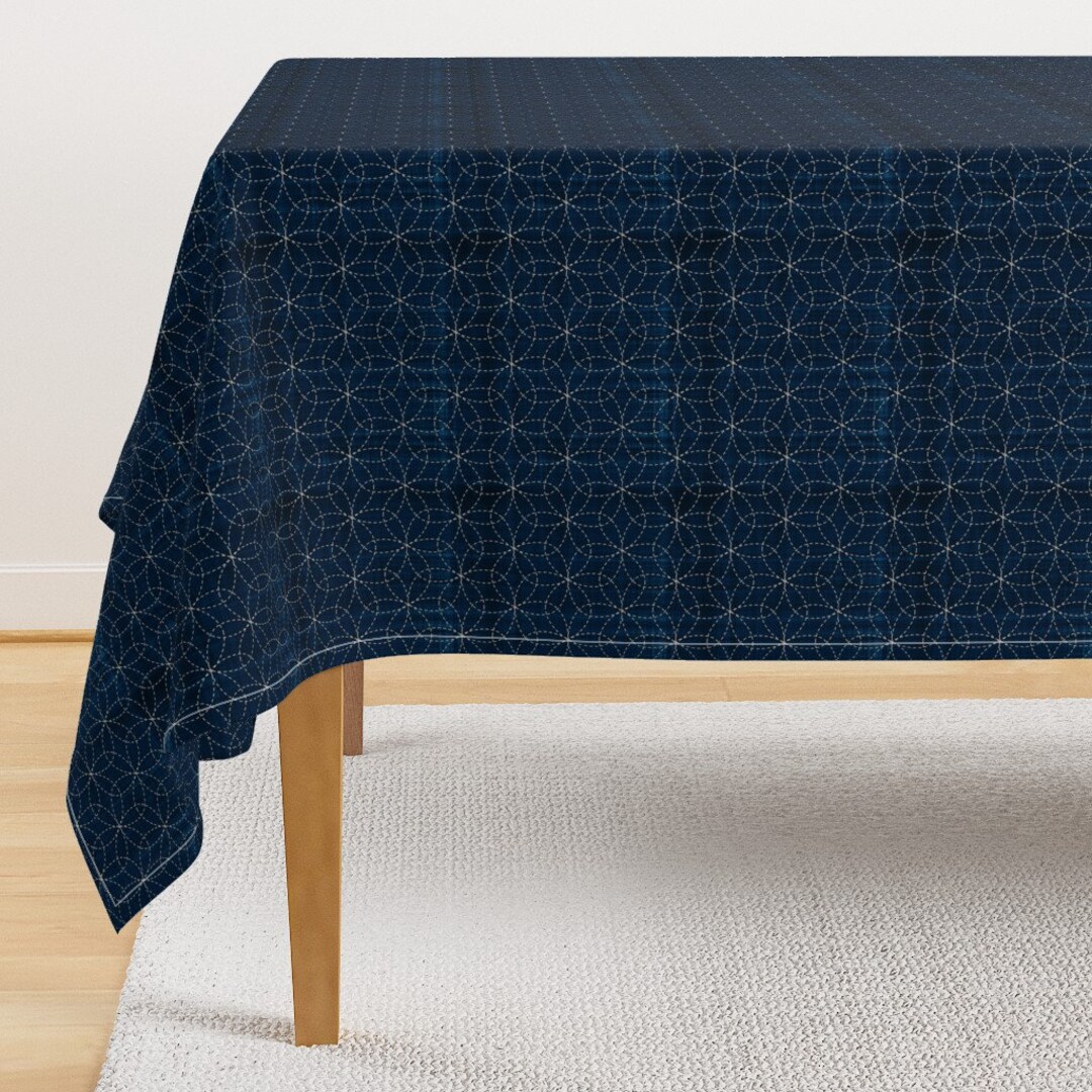 Circles Tablecloth Sashiko Hana Zashi Flower by Bonnie_phantasm ...