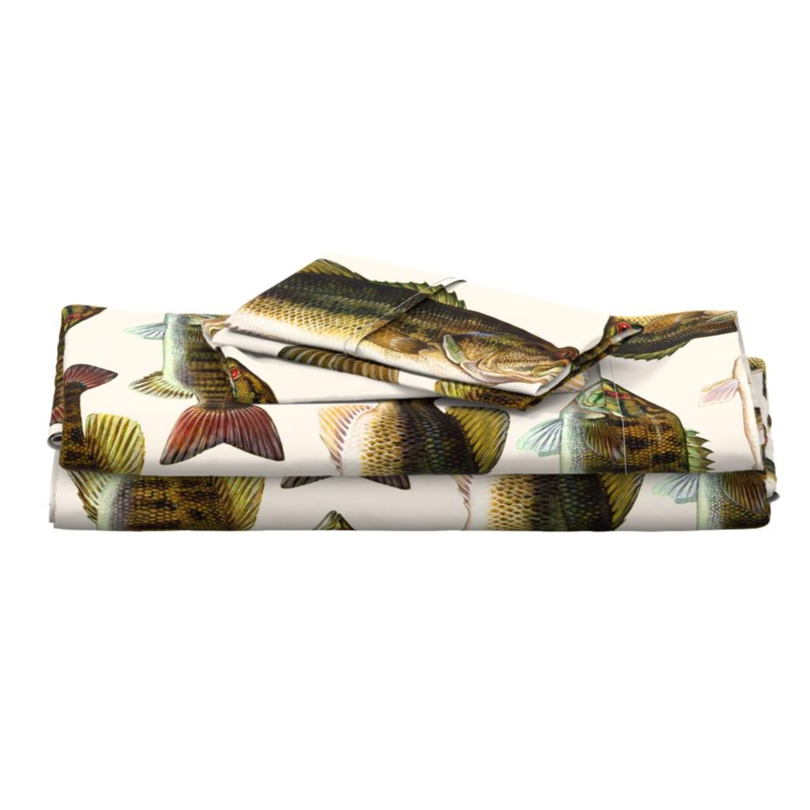 Fishing Sheets - Bass Fish by Weavingmajor - Freshwater Fish Painted ...