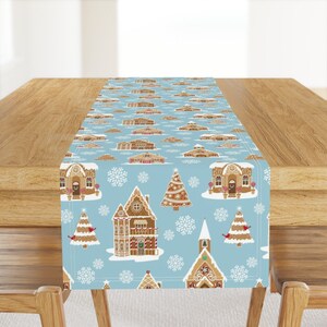 Gingerbread House Table Runner Gingerbread Town by Shellypenko Cookies ...