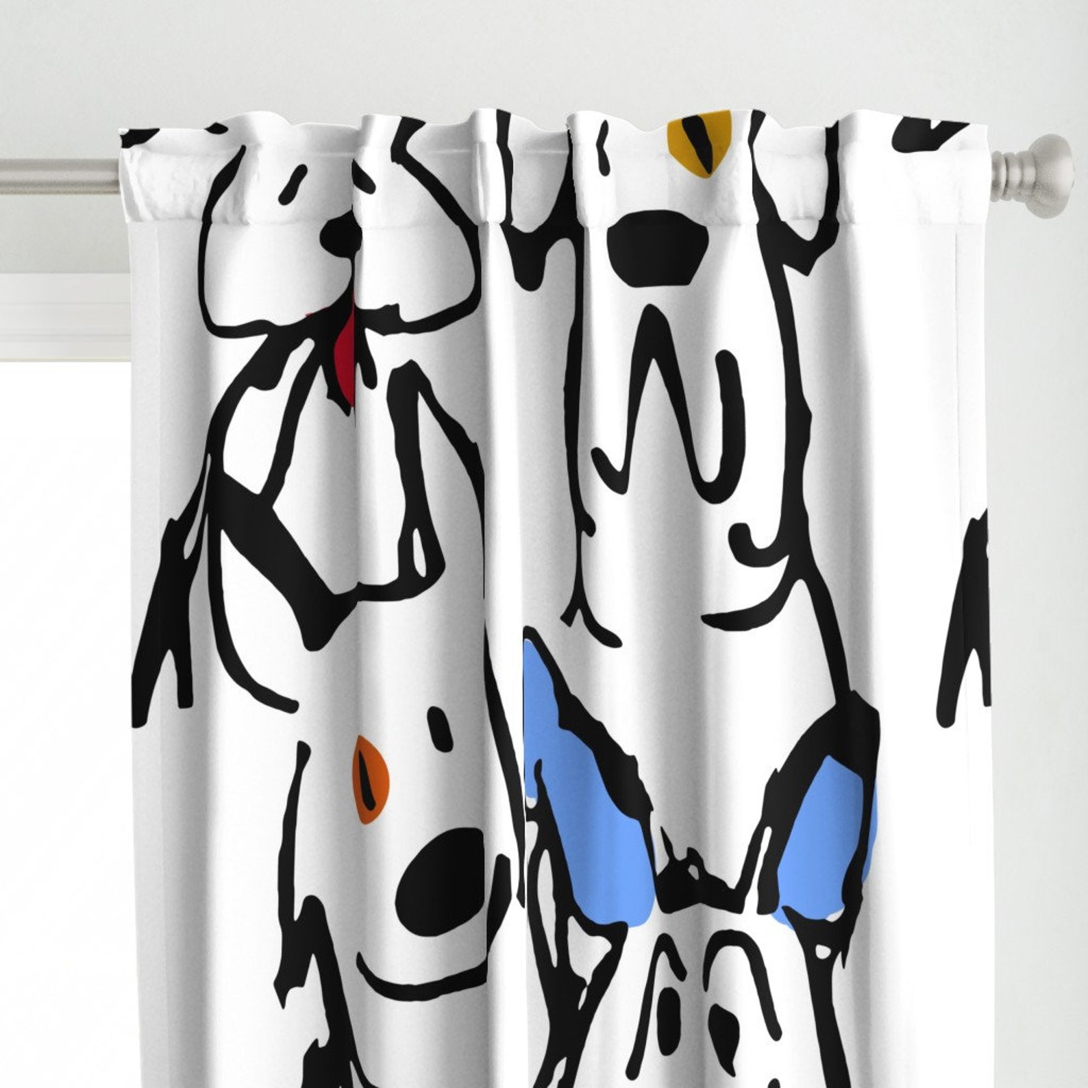 Dogs Curtain Panel Color Pop Dogs by Cooper&craft Puppy - Etsy