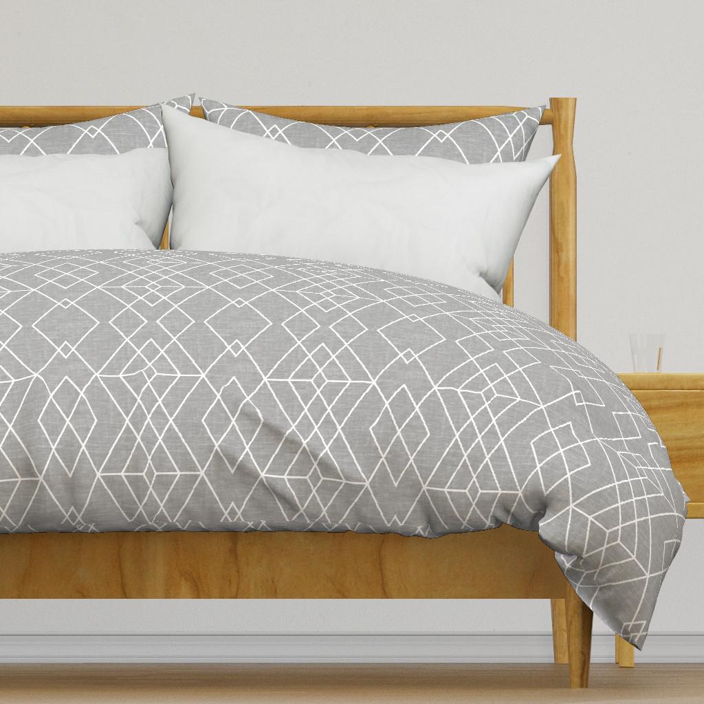 White Gray Diamond Bedding Grid Texture Gray by Kimsa Grid Lines Clean Lines Cotton Sateen Duvet Cover OR Pillow Shams by Spoonflower Etsy Ireland