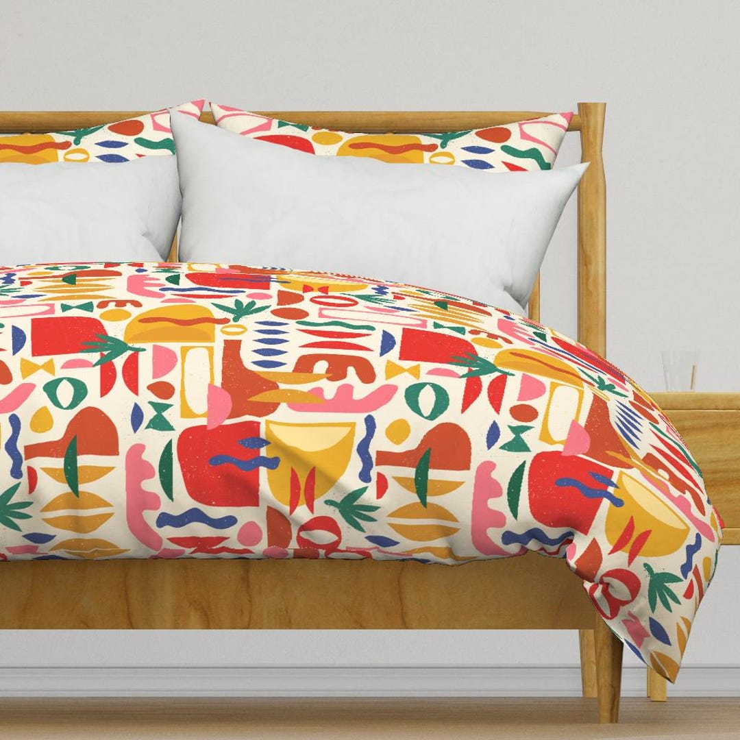 Bright Abstract Bedding - Mid Century Summer by Evamatise - Colorful ...