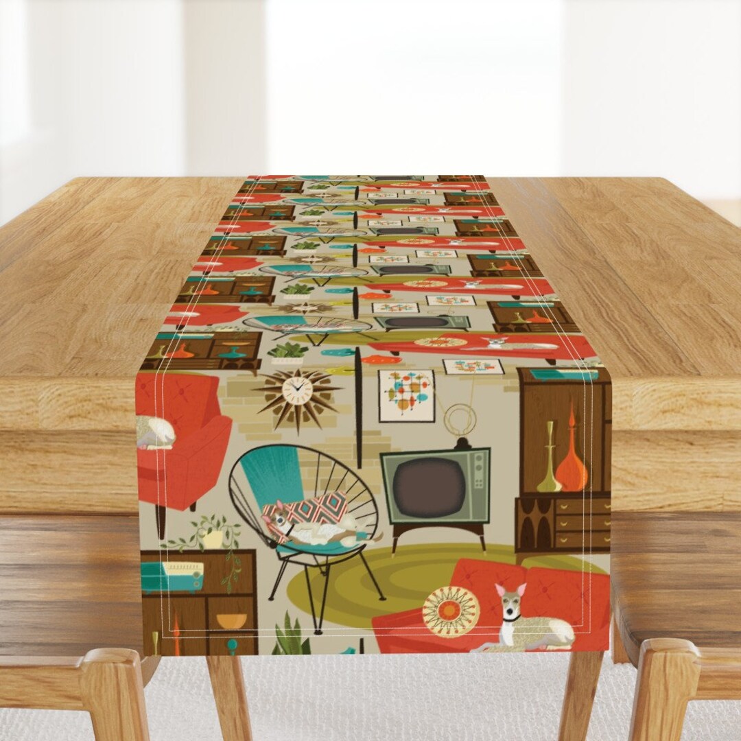 1960s Retro Table Runner - Rec Room Madness by Michaelzindell - Vintage ...
