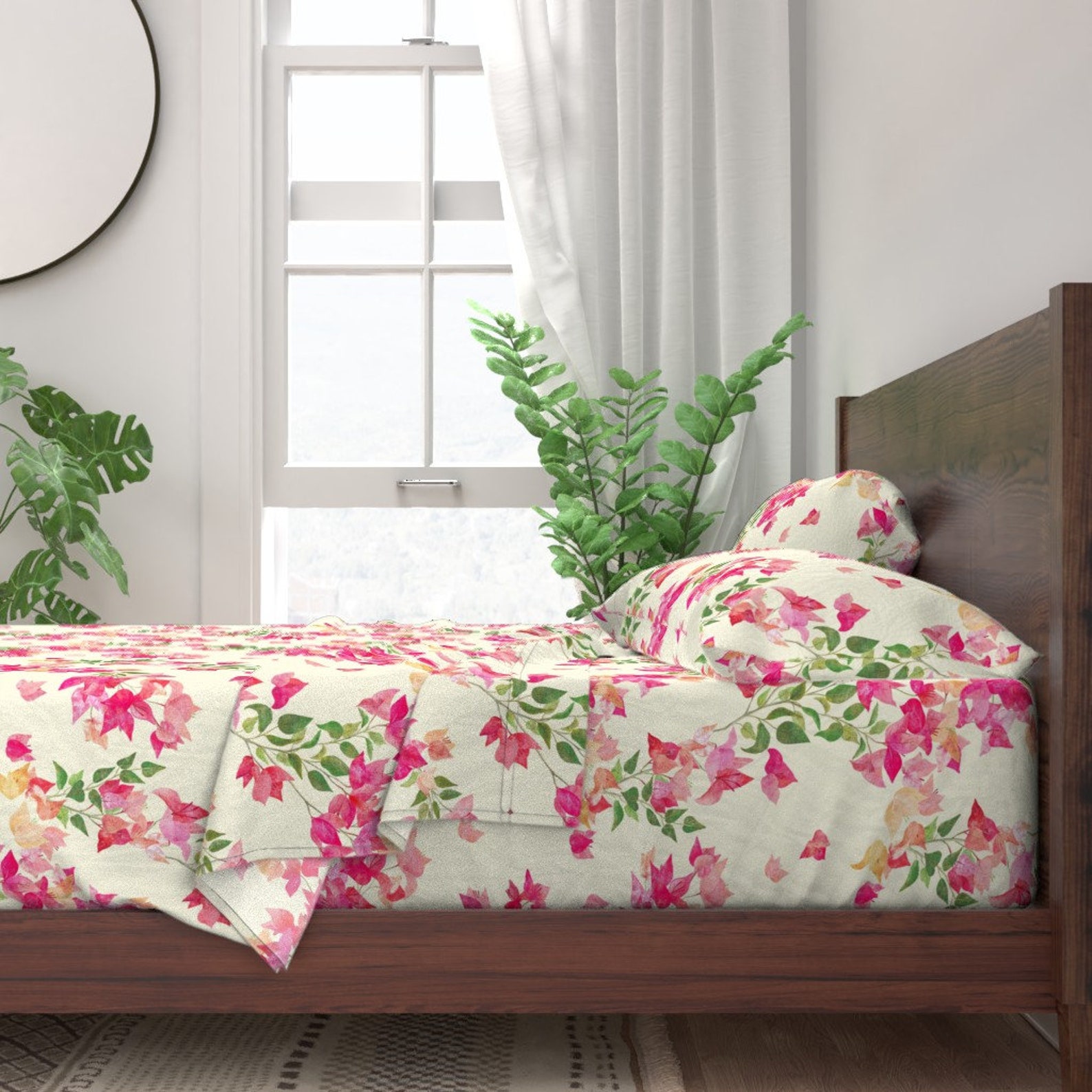 Pink Floral Sheets Bougainvillea Vines by Katevasilchenko | Etsy