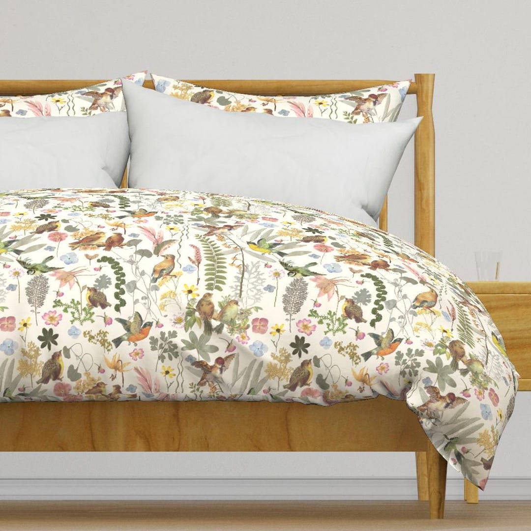 Vintage Botanical Bedding - Song Bird Garden by Mypetalpress - Vintage ...
