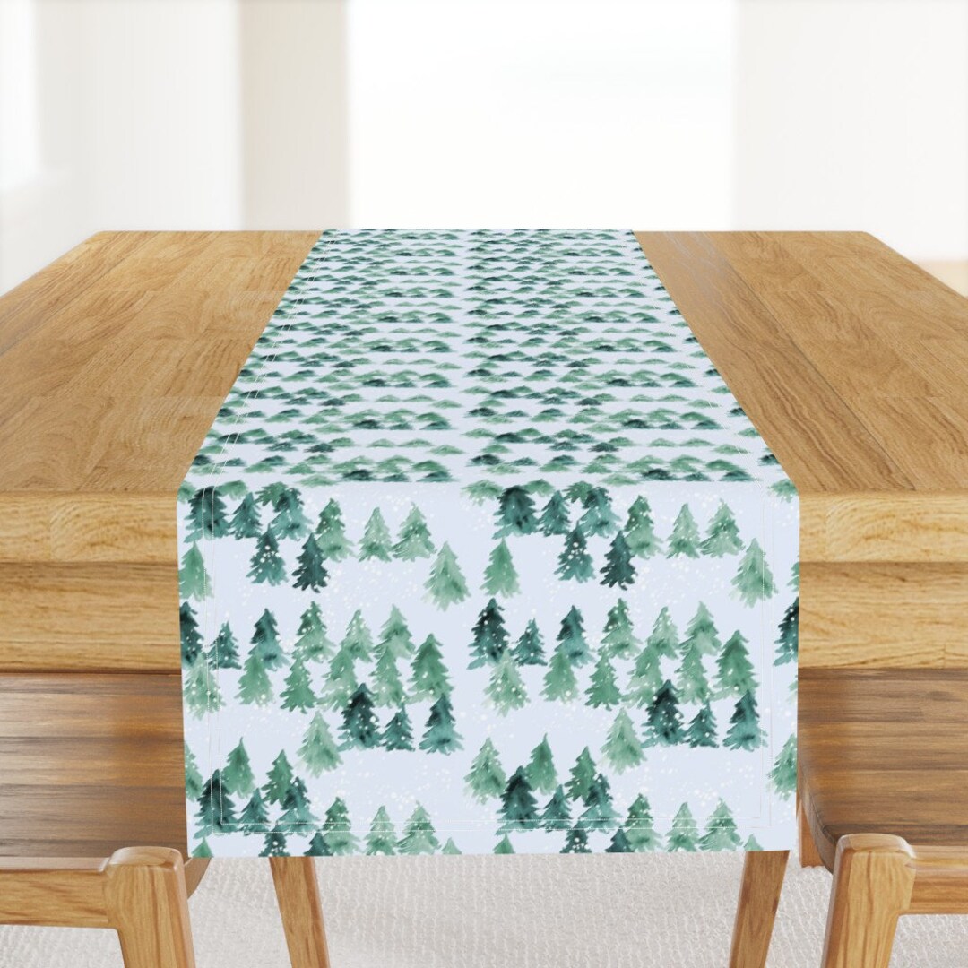 Winter Table Runner - Chalet View by Joy&ink - Rustic Christmas Holiday ...