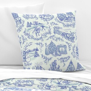 Santa Claus Bedding - Christmas Toile in Blue by Aaron_gallen - Holiday ...