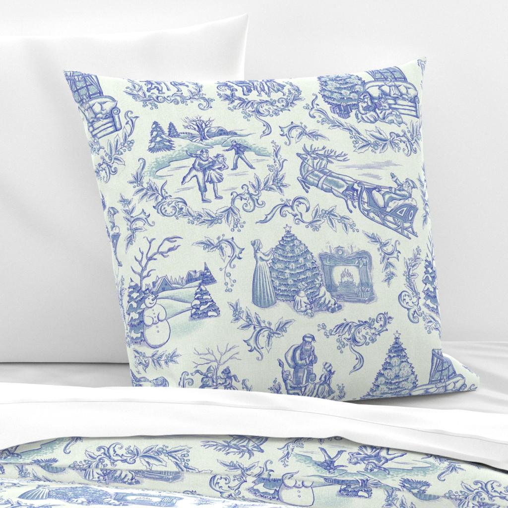 Santa Claus Bedding - Christmas Toile in Blue by Aaron_gallen - Holiday ...