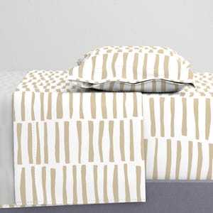 Neutral Stripe Sheets - Minimalist Taupe by Trellishill - Minimal ...