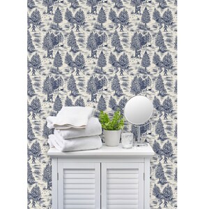 Blue Sasquatch Non-pasted Wallpaper Bigfoot Camping Toile - Bigfoot ...