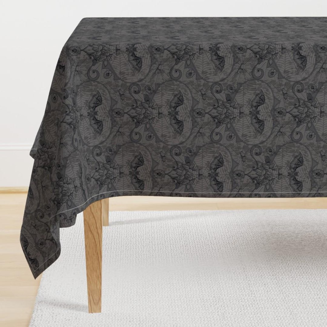 Goth Tablecloth - Gothic Lace - Bats by Appleyards - Lace Grey Gothic ...