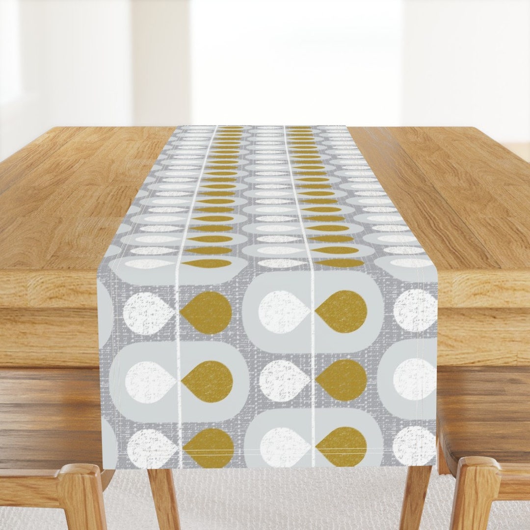 Mid Century Modern Table Runner - Scandinavian Abstract Geometric ...
