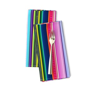 Colorful Stripes Dinner Napkins set of 2 Mexican Serape Small by ...