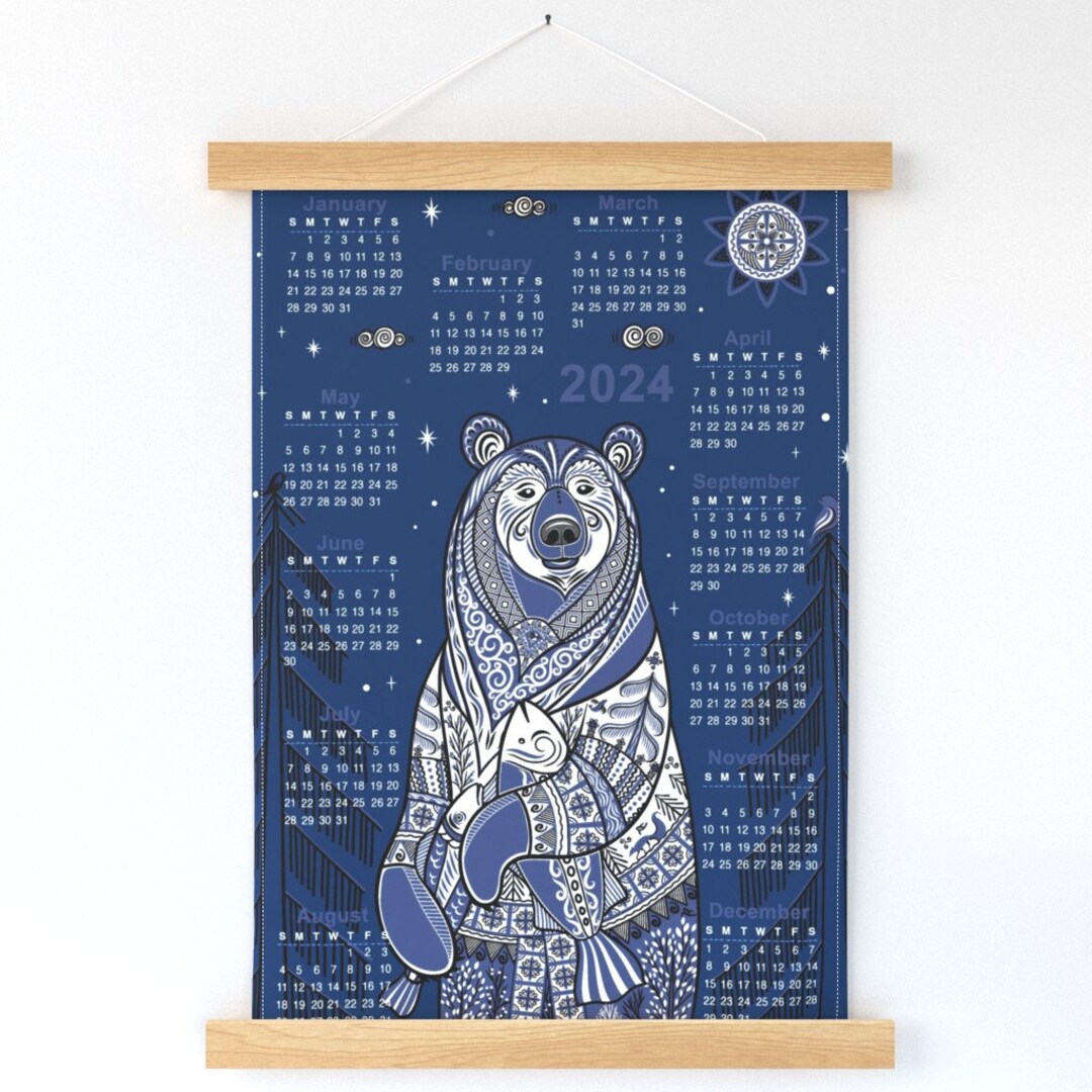 2024 Calendar Wall Hanging Arctic Bear by Irina_skaska Grizzly Polar ...