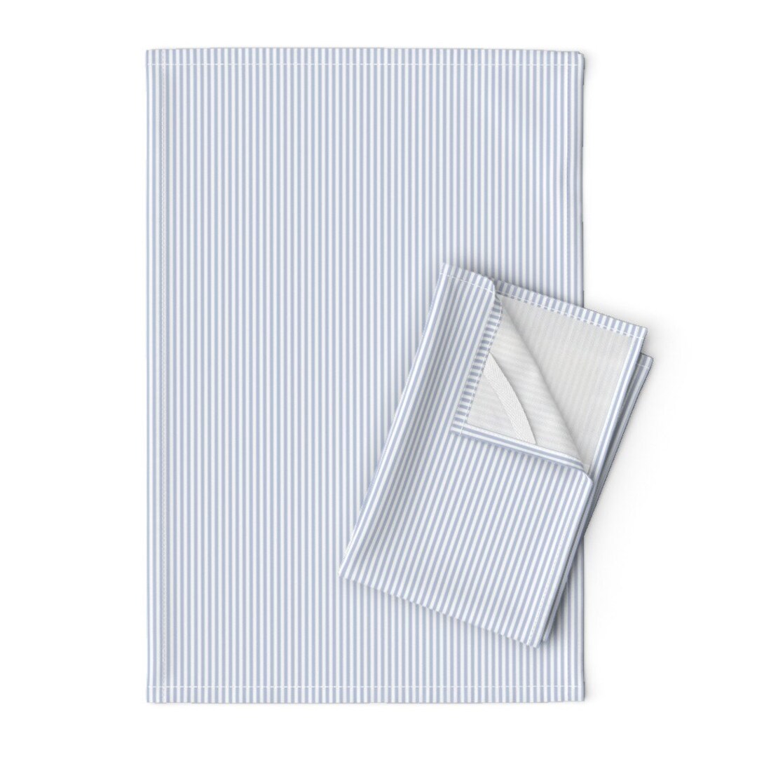 Blue Tea Towels set of 2 Seersucker Stripe by Woodruff999301 White ...