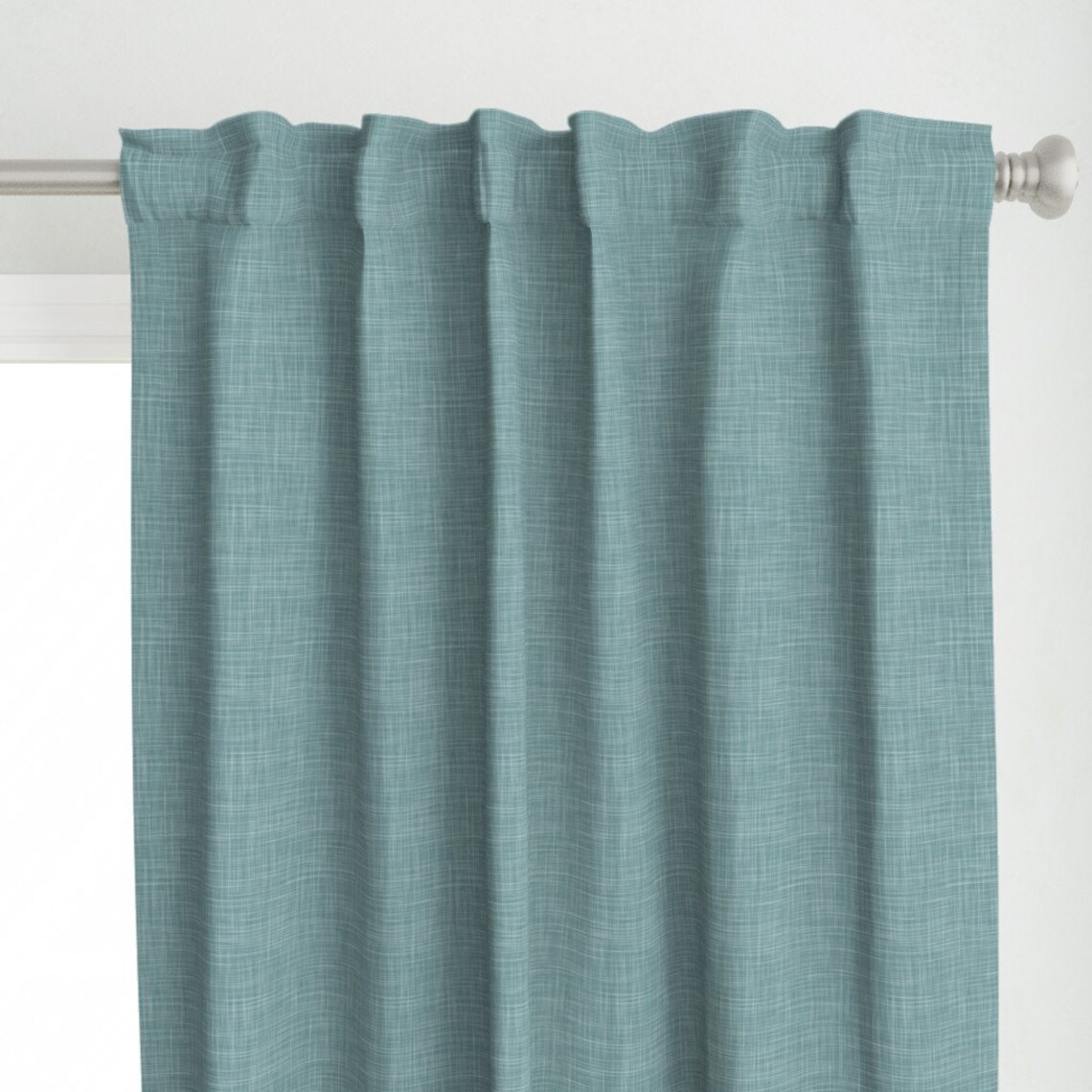 Teal Curtain Panel Solid Linen Teal by Fernlesliestudio - Etsy