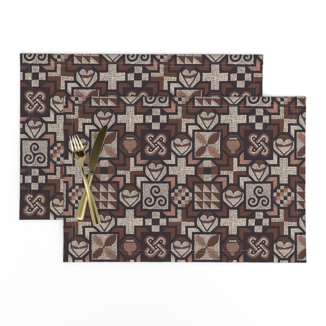Mosaic Tiles Placemats set of 2 Roman Mosaic by Crumpetsandcrabsticks ...