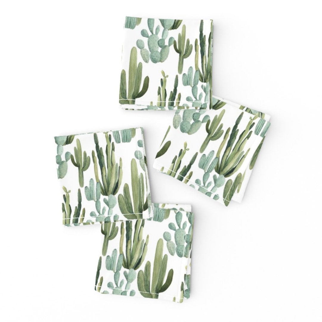 Watercolor Cacti Cocktail Napkins set of 4 Desert Cactus - Etsy