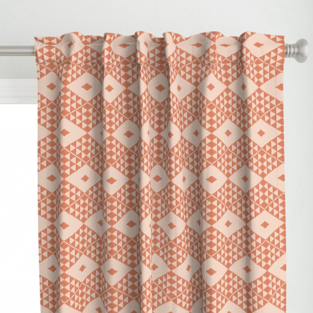Diamonds Curtain Panel Diamond Zig Zag by Fernlesliestudio - Etsy