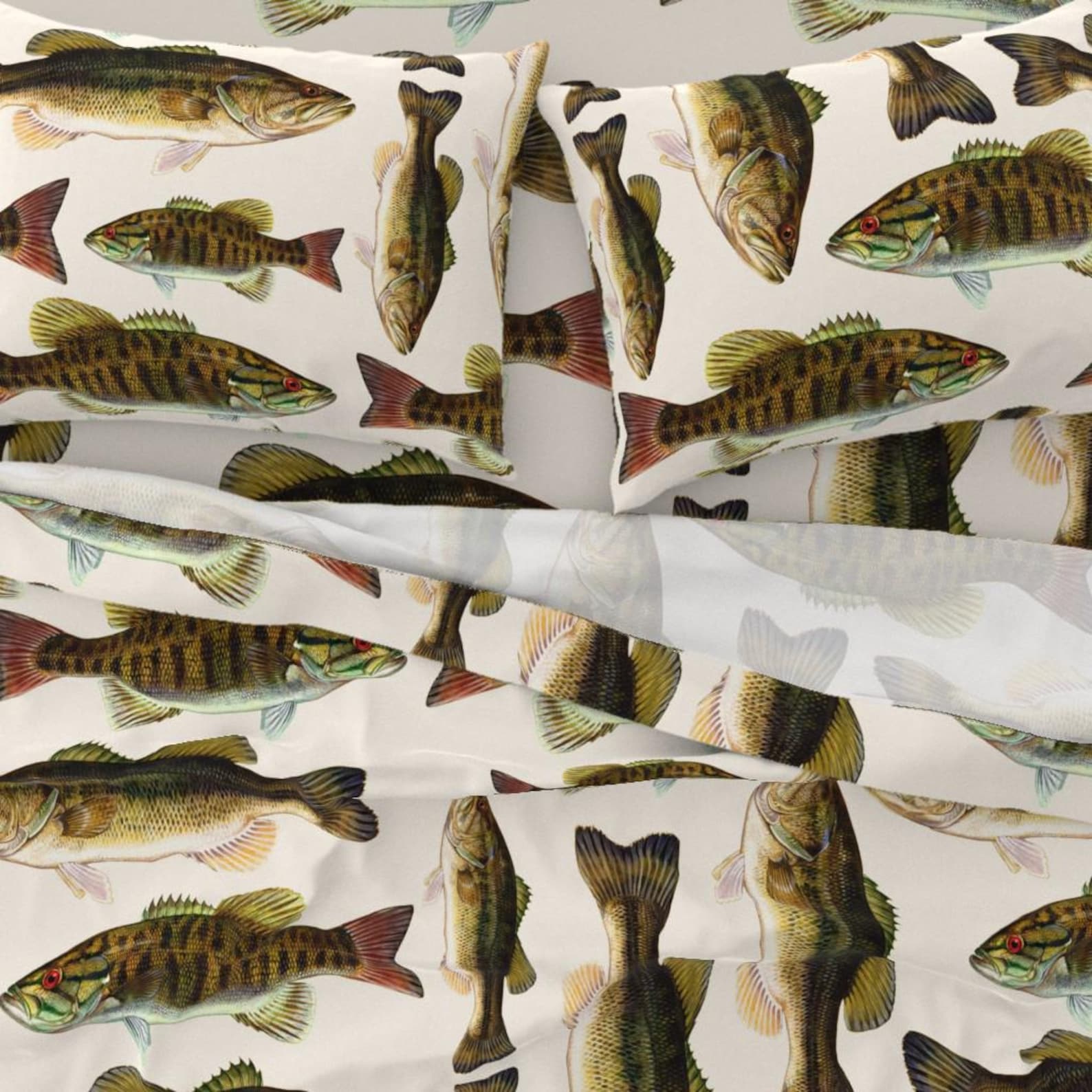 Fishing Sheets - Bass Fish by Weavingmajor - Freshwater Fish Painted ...