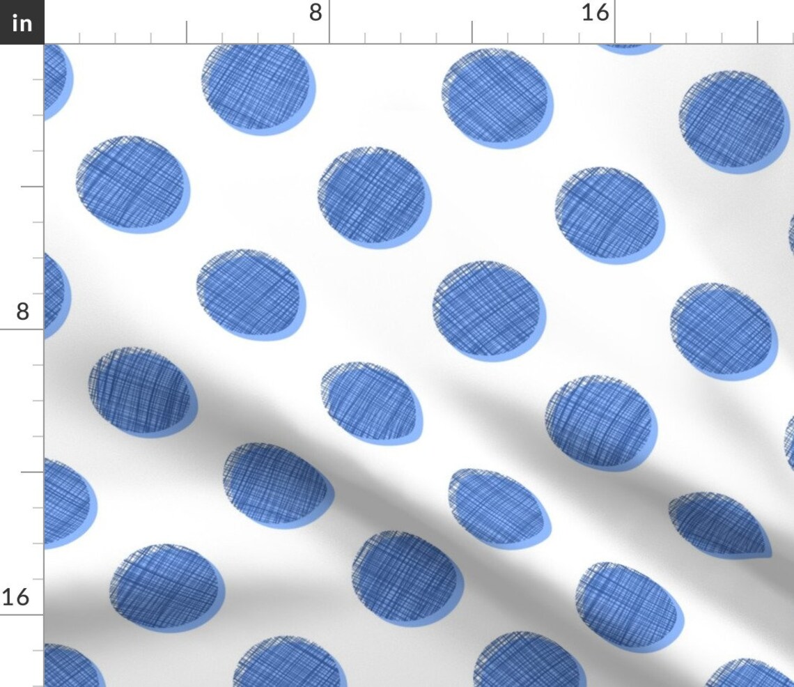 Circles Curtain Panel Woven Dots Blues on White by Siya - Etsy