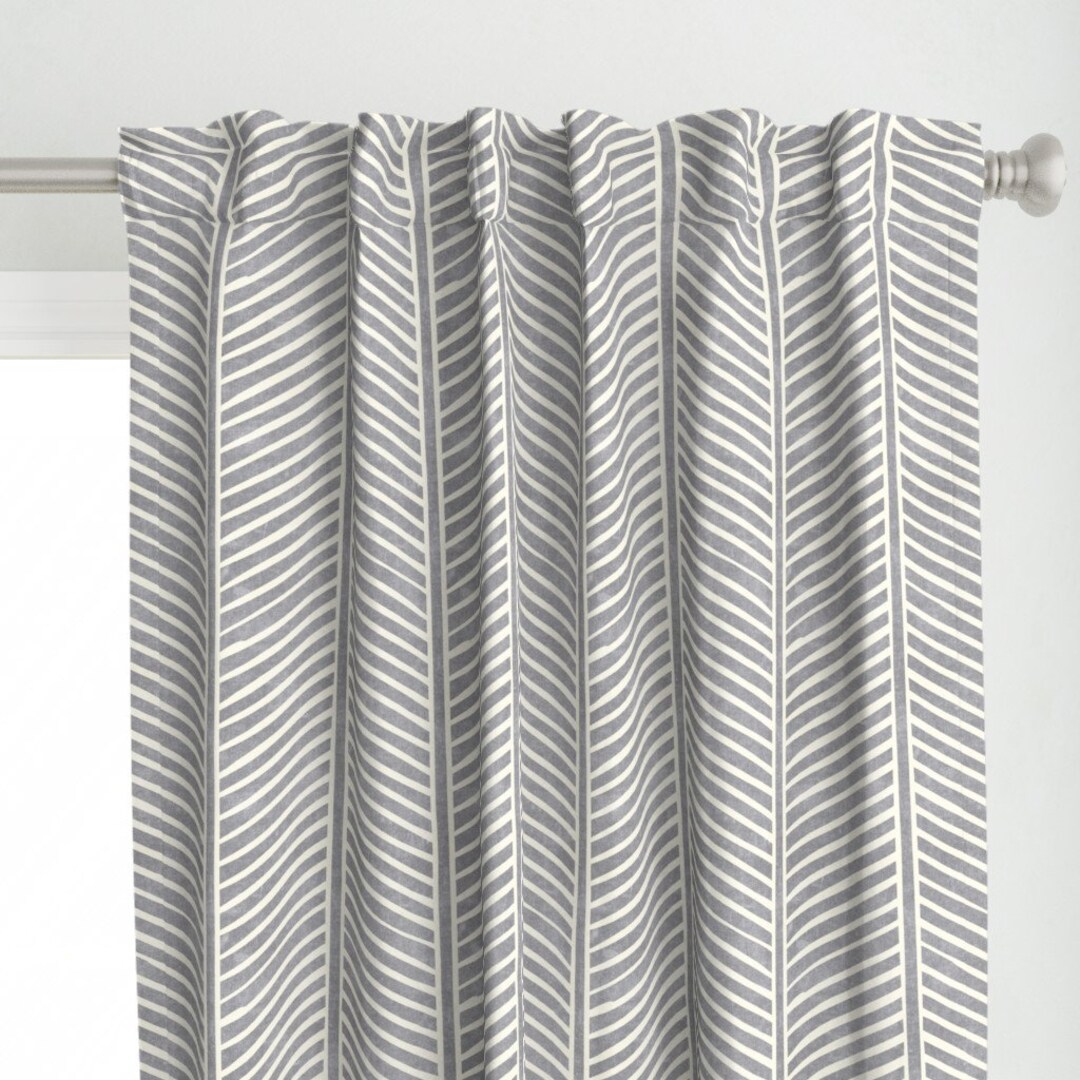 Stone Gray Chevron Curtain Panel Grey Feather by Littlearrowdecor ...