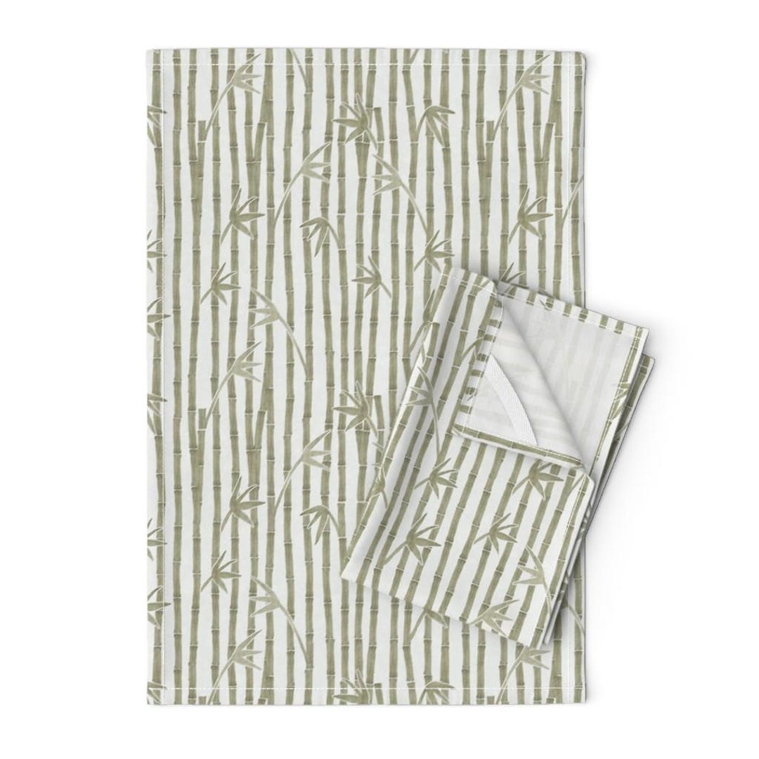 Bamboo Stripe Tea Towels (set of 2) - Bamboo Neutral by Bagsbyapril ...
