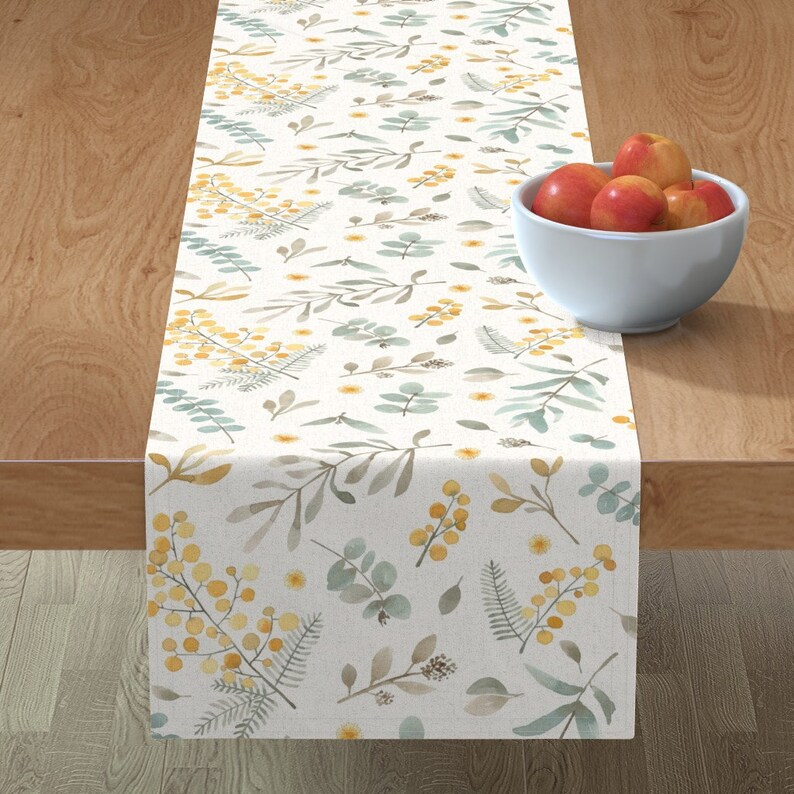 Australian Greenery Table Runner Wattle and Eucalyptus by | Etsy