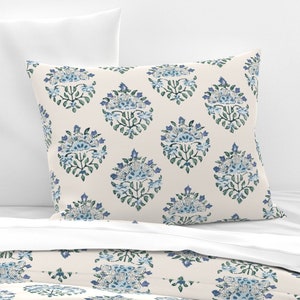Periwinkle Bedding Handblock Medallion by Whitneyenglish Cornflower ...
