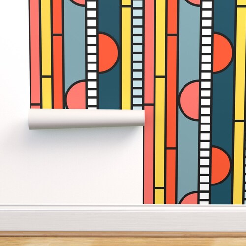 Geometric Commercial Grade Wallpaper Modernist Geo by - Etsy