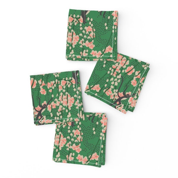 Chinoiserie Monkey Napkins - Etsy