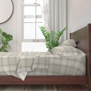 Beige Plaid Sheets - Light Tan Plaid by Laura_nisbet_art - Rustic ...