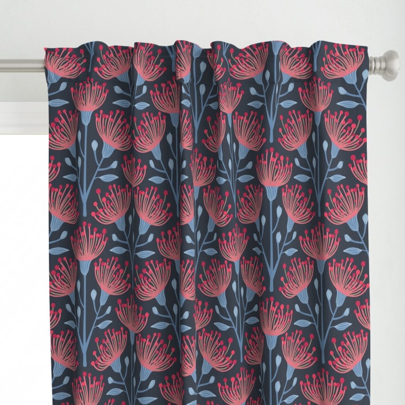 Pink Blue Red Curtains - Etsy