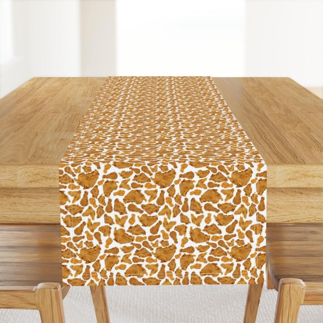 Food Table Runner - Wing Dinner Chicken Cotton Sateen Table Runner ...