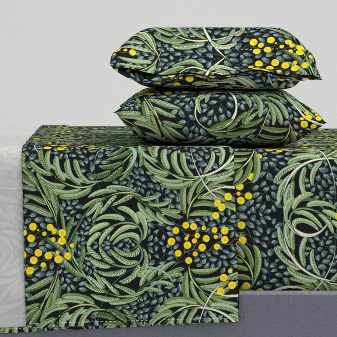 Bold Floral Damask Sheets - Secret Love Mimosas by Design_dannick - Art ...