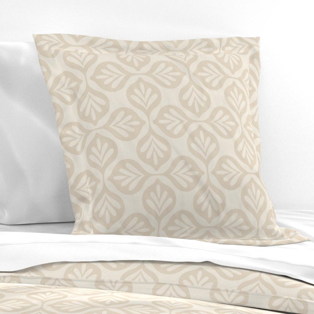 Tan Geometric Leaves Bedding - Retro Abstract Tan by Muchsketch ...