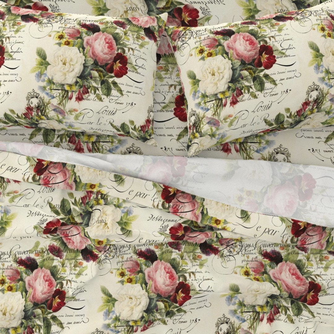 Vintage Roses Sheets Rosey Document by Peagreengirl Shabby - Etsy