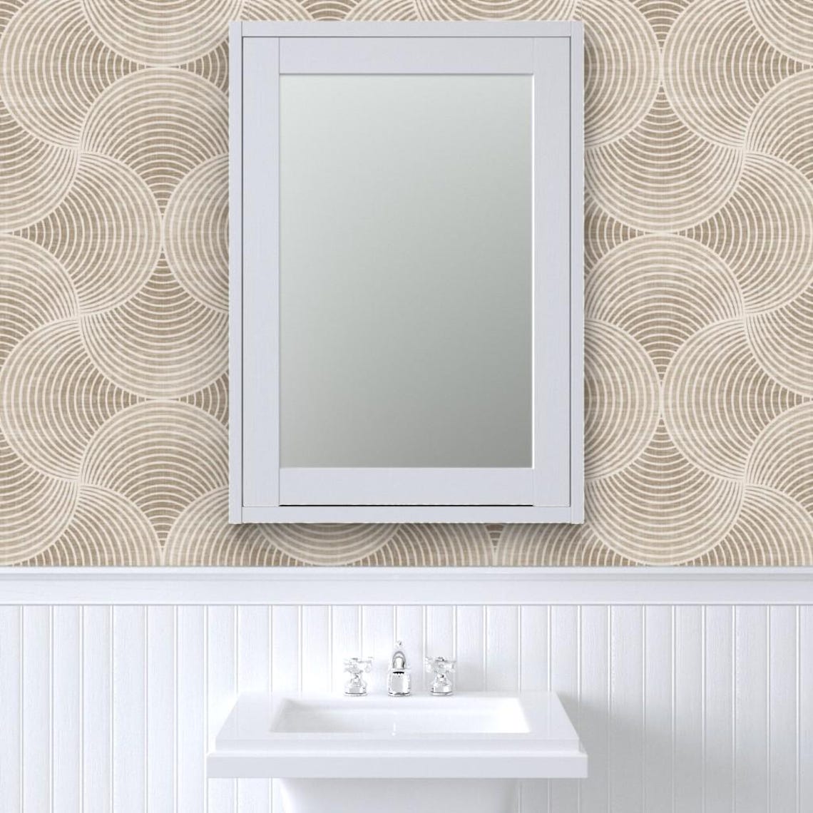 Modern Geometric Non-pasted Wallpaper Earth Tone Beige Brown Cream ...