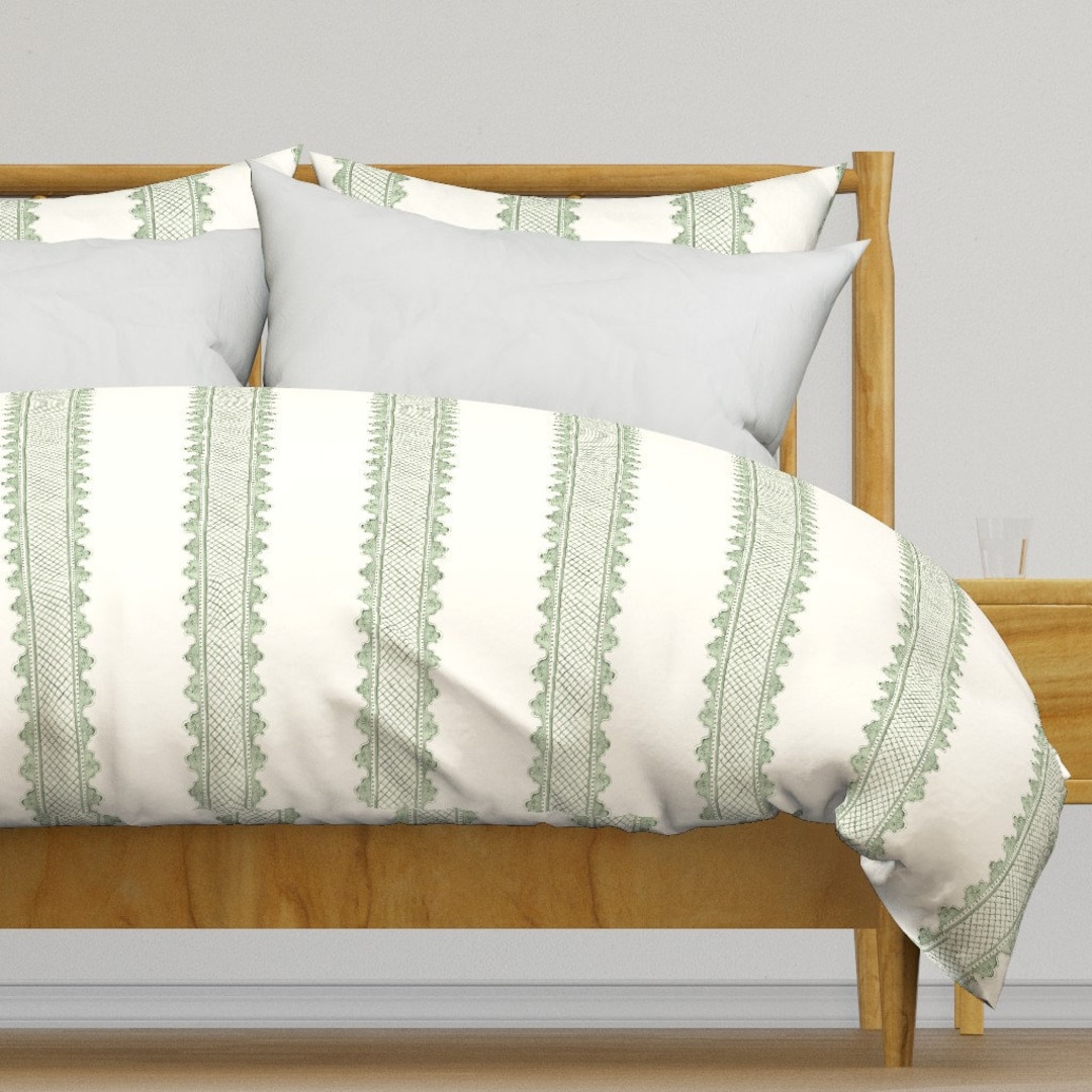Sage Green Stripe Bedding Clarabelle Soft Green by Danika_herrick ...