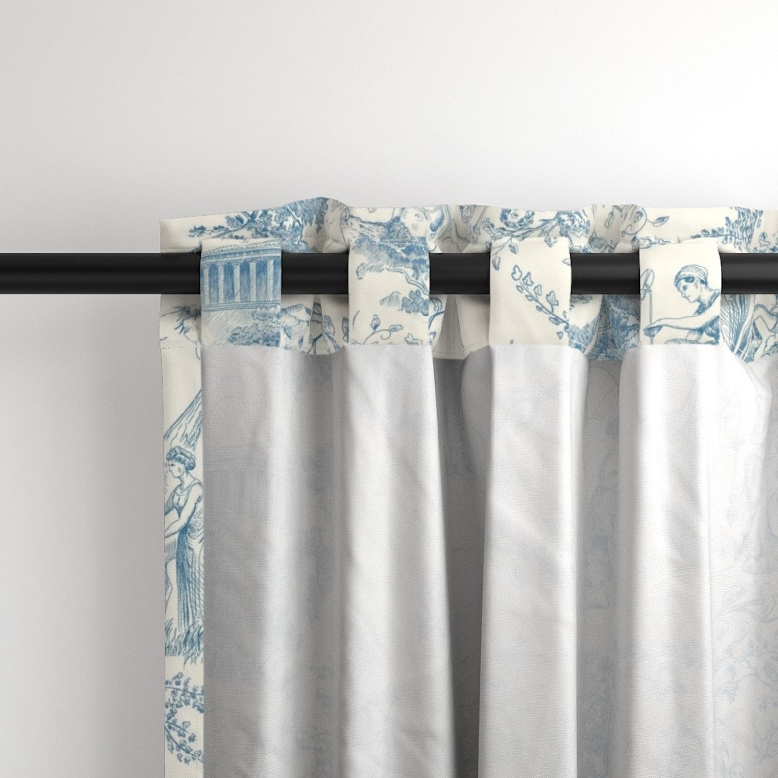 Ancient Greece Curtain Panel Greek Mythology Toile Blue by Vinpauld ...