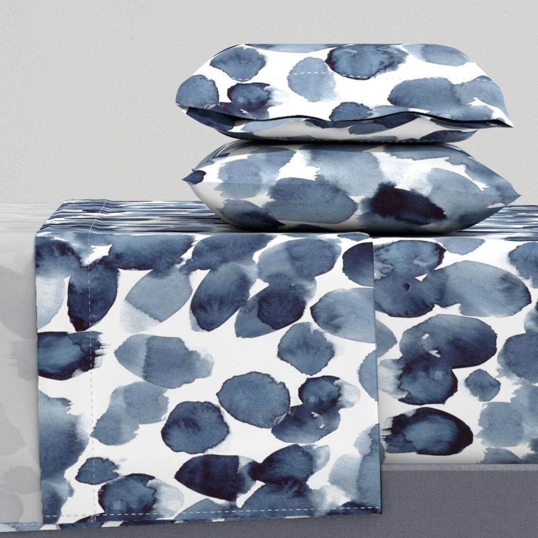 Indigo Watercolor Sheets - Watercolor Paint Spots by Kostolom3000 ...