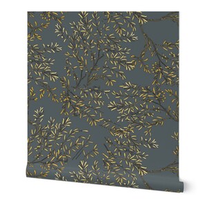 Botanical Non-pasted Wallpaper - Golden Branches by Etienne - Branches ...