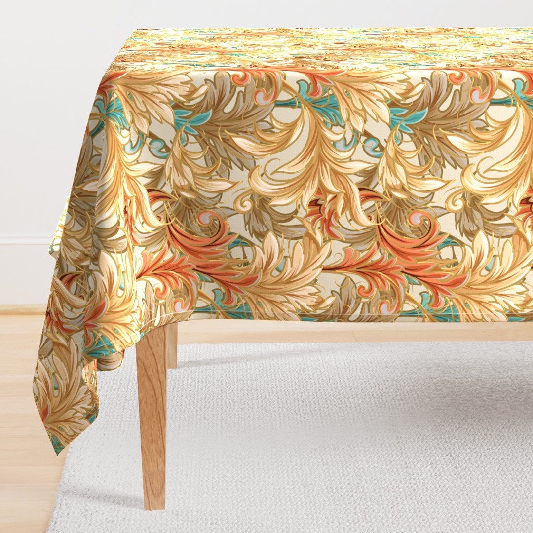 Art Nouveau Tablecloth Rococo Bliss by Southwind Elegant Leaves ...