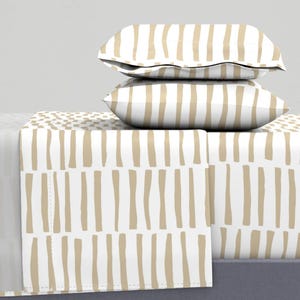 Neutral Stripe Sheets - Minimalist Taupe by Trellishill - Minimal ...