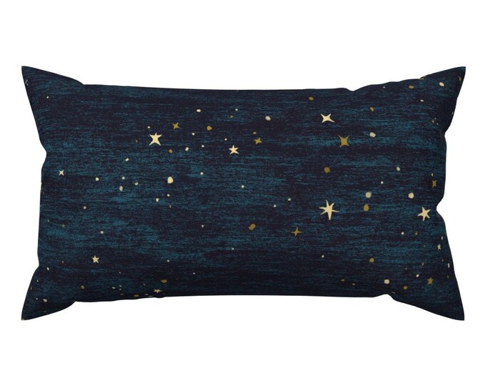 Crescent Moon Embroidery Stars Celestial Pillowcase Black 16x16 Inch ...