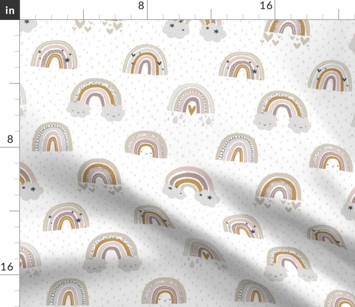 Scandi Rainbow Duvet Cover Happy Rainbows Mauve by - Etsy