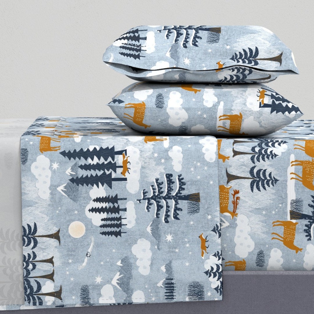 Midcentury Forest Sheets Woodland Deer by Kindred_spirit_art-studio ...